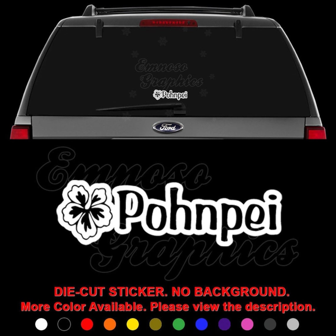Pohnpei Island Hibiscus Flower Micronesia Decal Sticker for Car, Truck ...