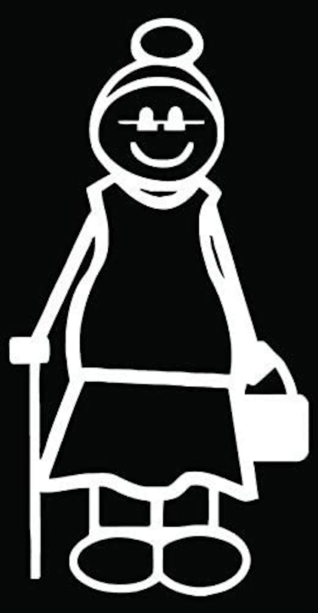 Grandparent Grandma Family Stick Figure Vinyl Decal Sticker Car Truck ...