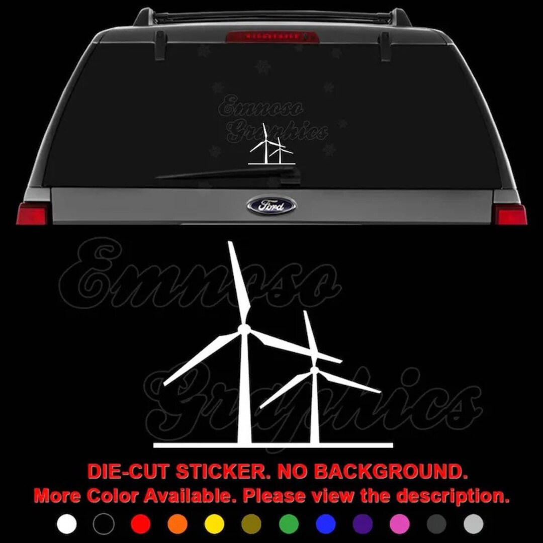 Windmill Wind Turbine Renewable Energy Decal Sticker for Car, Truck ...
