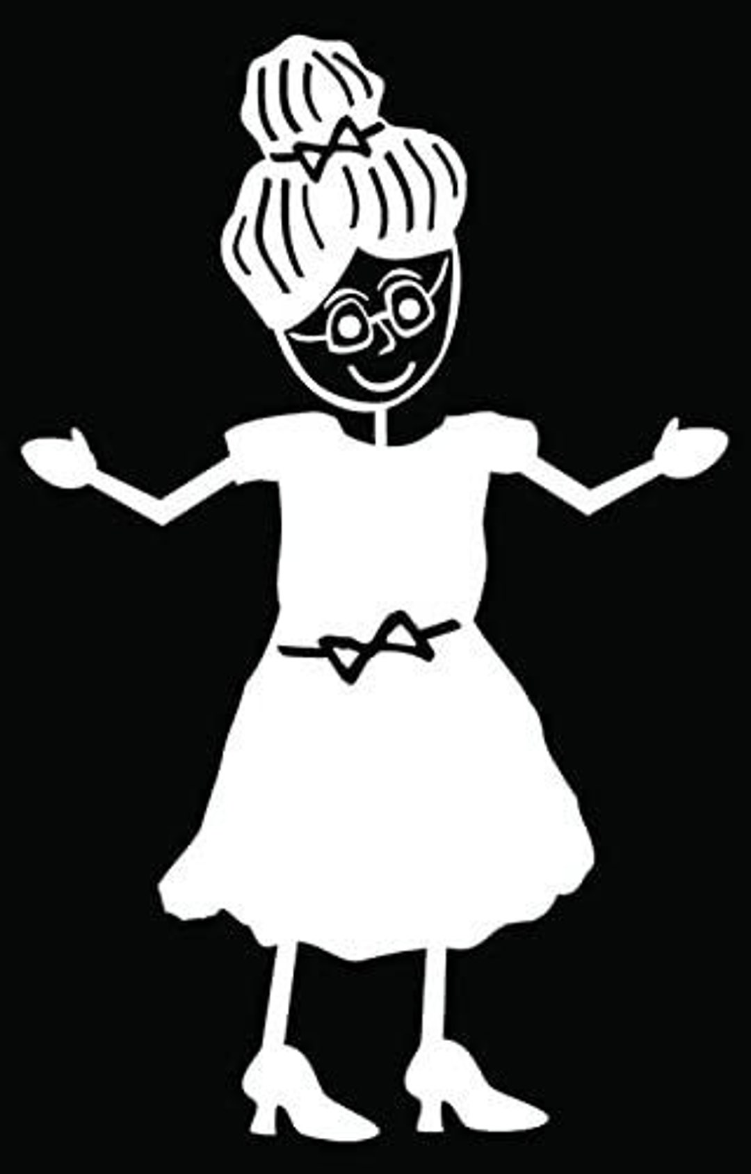 Grandparent Grandma Family Stick Figure Vinyl Decal Sticker Car Truck ...