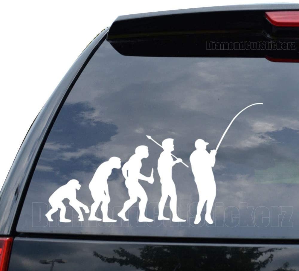 Theory of Evolution Fisherman Fishing Decal Sticker Car Truck - Etsy UK