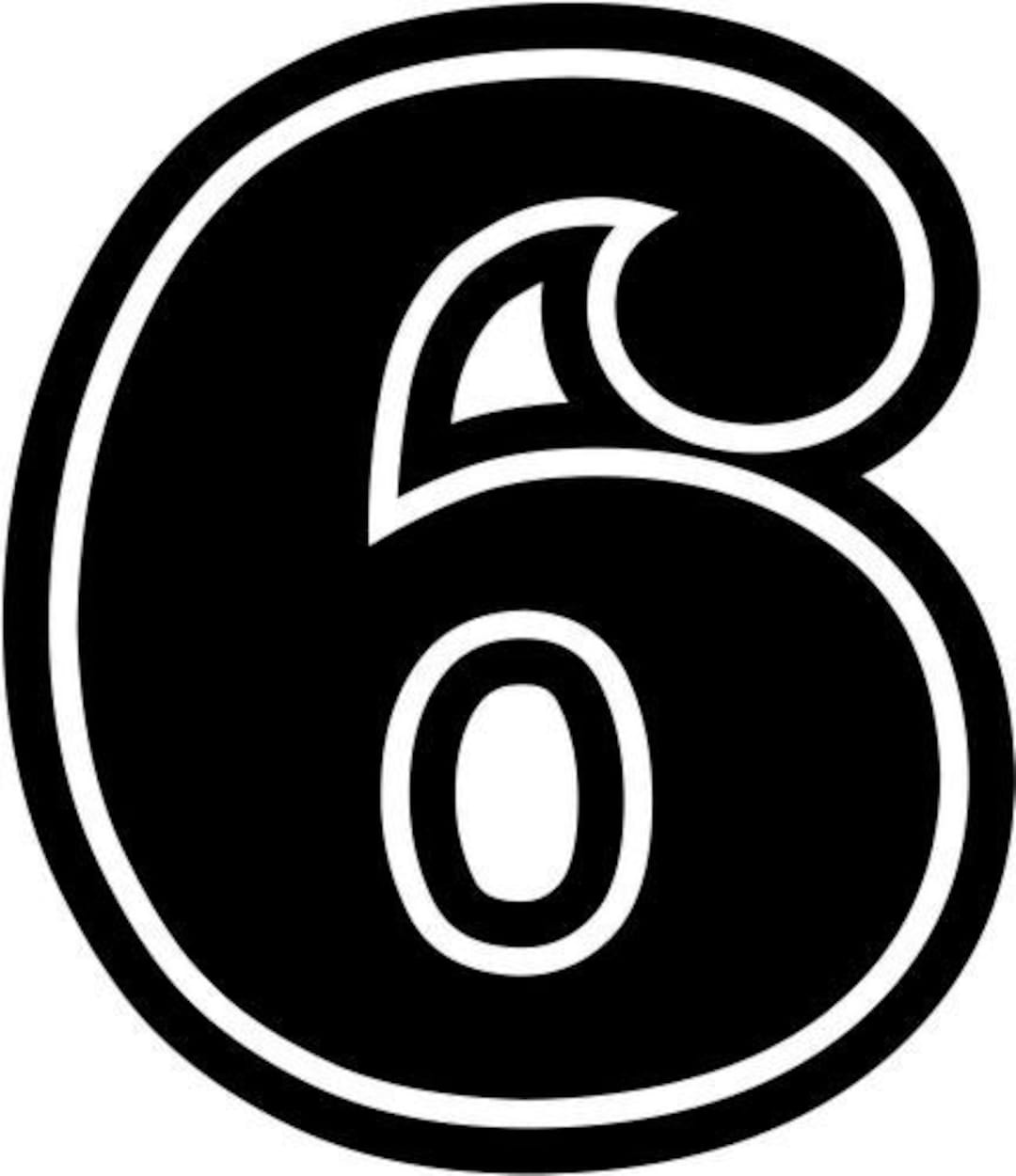 Racing Race Number 6 Six Die Cut Vinyl Decal Sticker for Go Kart Car ...