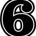 Racing Race Number 6 Six Die Cut Vinyl Decal Sticker for Go Kart Car ...