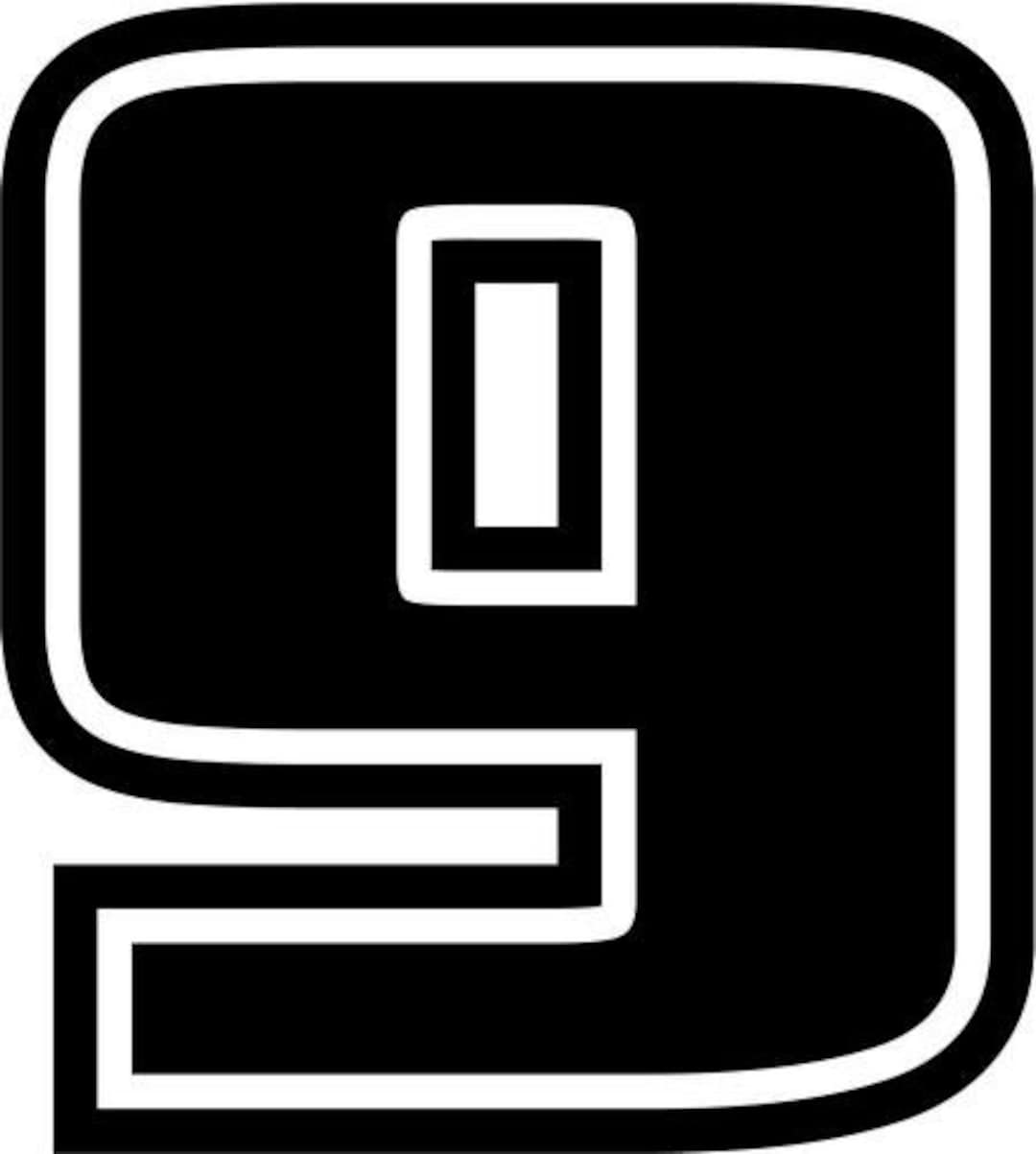 Racing Race Number 9 Nine Cut Vinyl Decal Sticker for Go Kart Car Truck ...