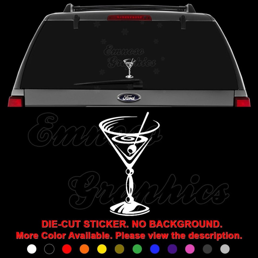 Martini Cocktail Glass Alcohol Bartender Decal Sticker for Car, Truck ...