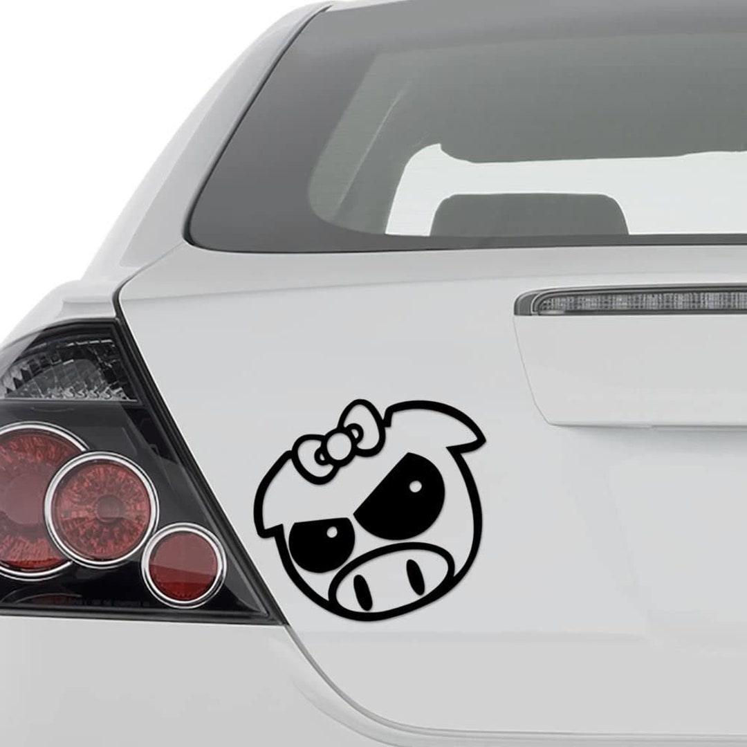 JDM Rally Pig Bow Tie Girl Japanese Vinyl Decal Sticker - Wall Decor ...