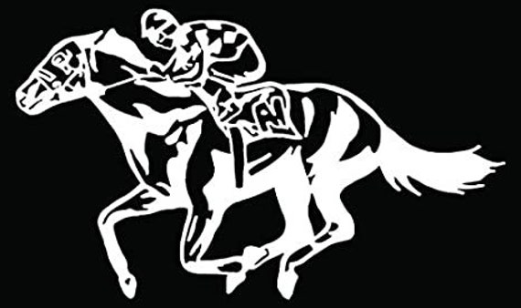 Jockey Horse Racing Race Track Car Truck Window Bumper Vinyl - Etsy