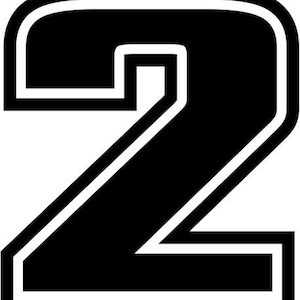 Racing Race Number 2 Two Die Cut Vinyl Decal Sticker for Go Kart Car ...