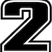 Racing Race Number 2 Two Die Cut Vinyl Decal Sticker for Go Kart Car ...