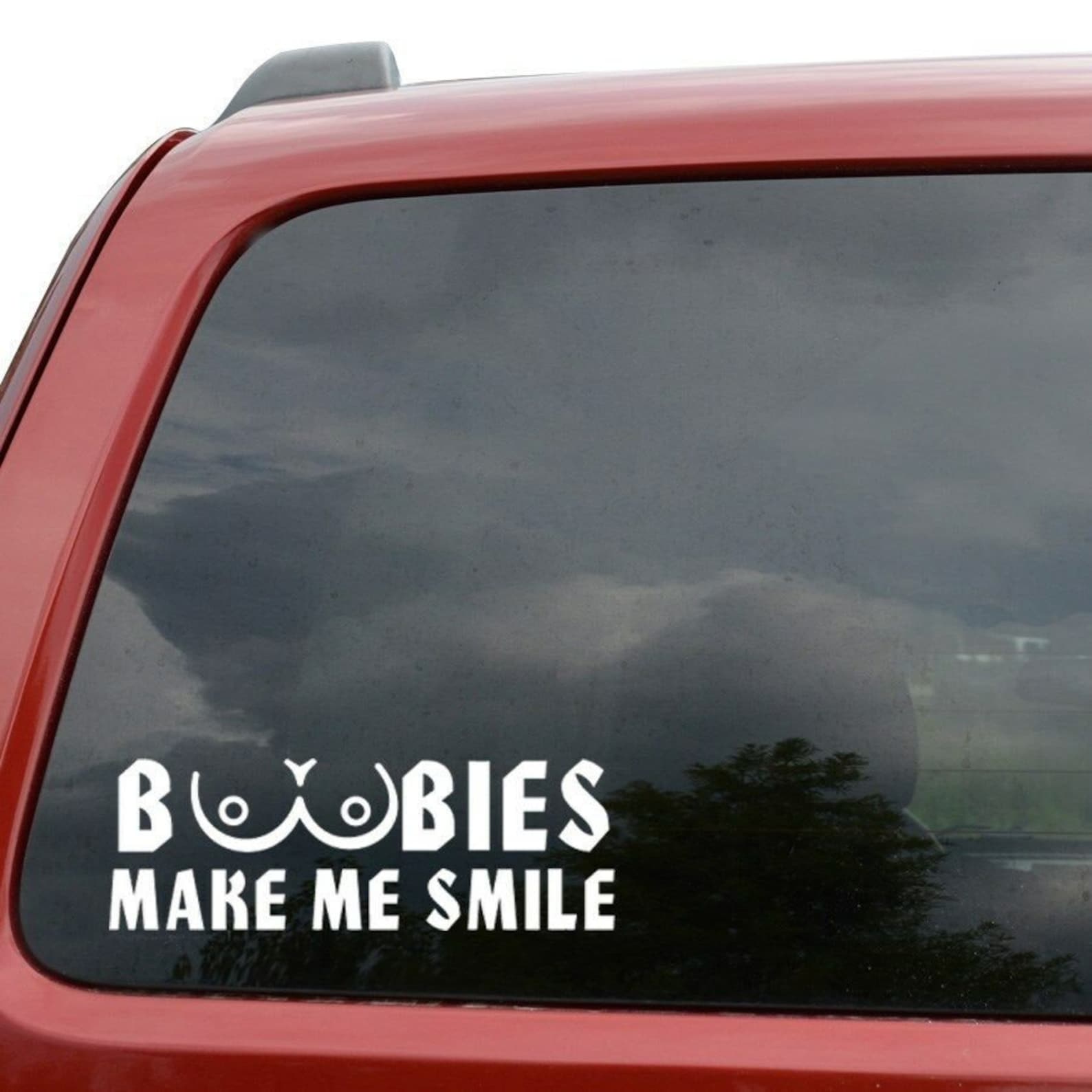 Boobies Make Me Smile JDM Vinyl Decal Sticker Car Window Truck | Etsy