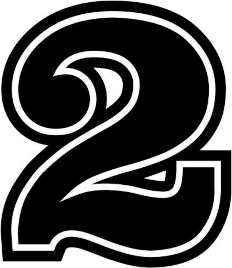 Racing Race Number 2 Two Die Cut Vinyl Decal Sticker for Go Kart Car ...