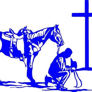 Christian Cowboy Horse Praying Car Truck Window Bumper Vinyl Graphic ...