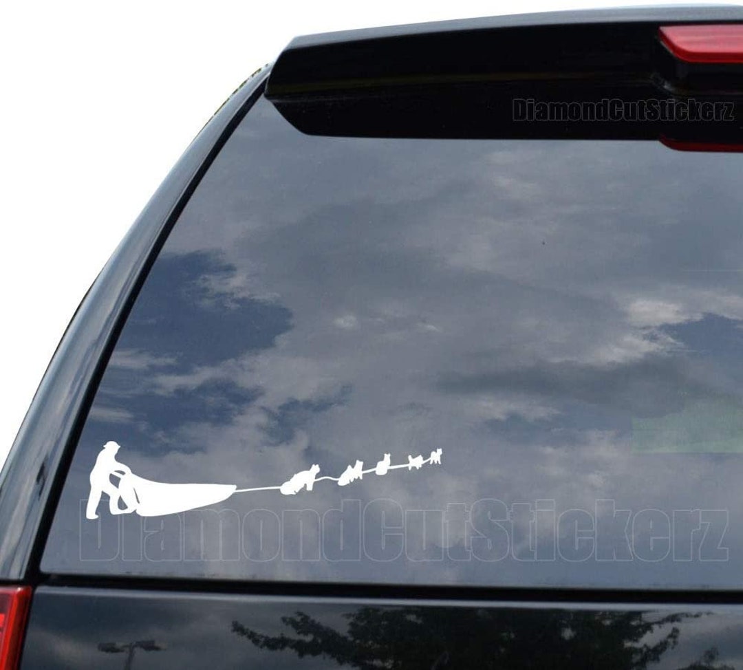 Dog Sledding SLED Snow Winter Decal Sticker Car Truck Motorcycle Window ...