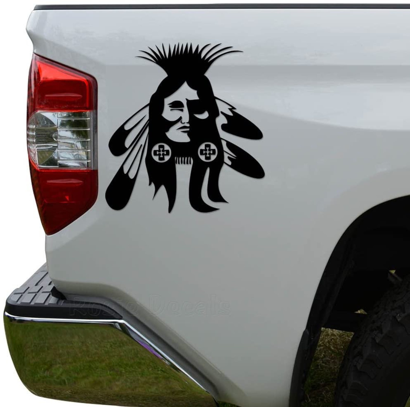 Native American Indian Chief Die Cut Vinyl Decal Sticker for Car Truck ...
