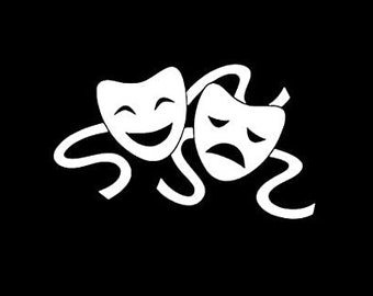 Drama Mask Decal Happy and Sad Theater Masks Di Cut Decal - Etsy