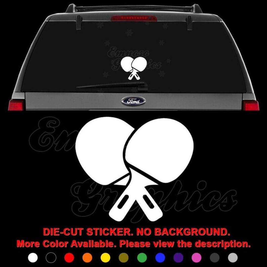 Table Tennis Ping Pong Paddles Decal Sticker for Car, Truck, Motorcycle ...