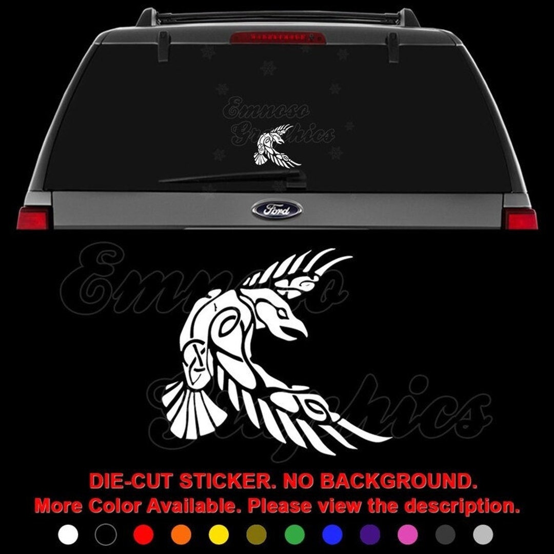 Raven Bird Norse Vikings Odin Decal Sticker for Car, Truck, Motorcycle ...