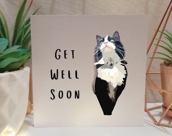 Cat Get Well Card | Etsy UK