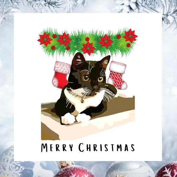 Cat Christmas Cards - Etsy