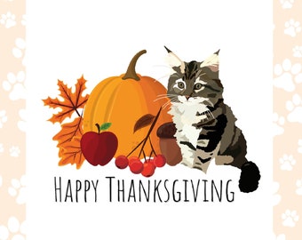Cat Thanksgiving Clipart