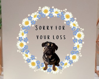 Frenchie Dog Sympathy Card - Etsy