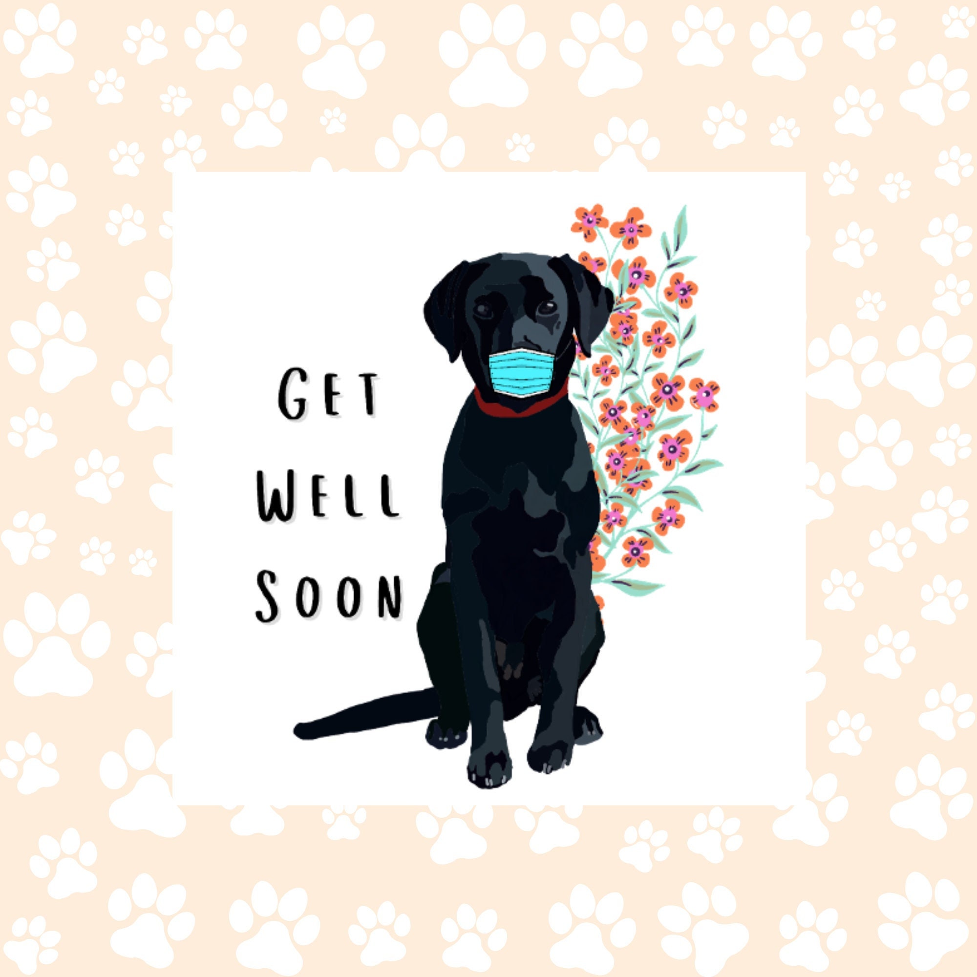 Get Well Soon Dog Lab