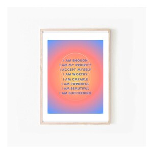 Positive Daily Affirmation Aura Poster, Aura Energy Spiritual Gradient ...