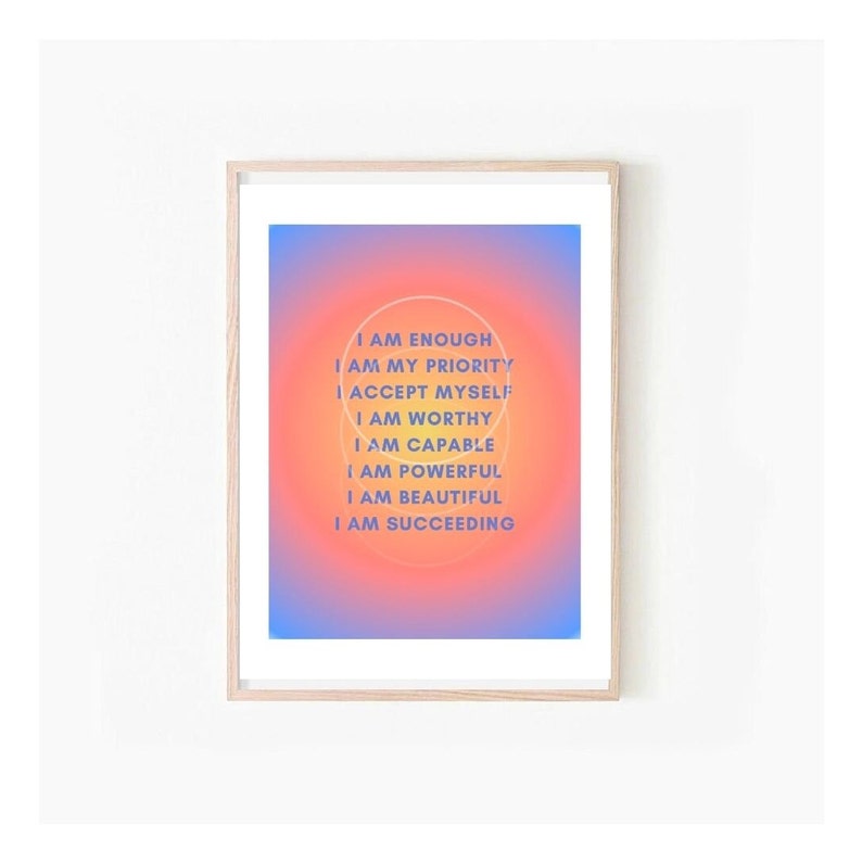 Positive Daily Affirmation Aura Poster, Aura Energy Spiritual Gradient ...