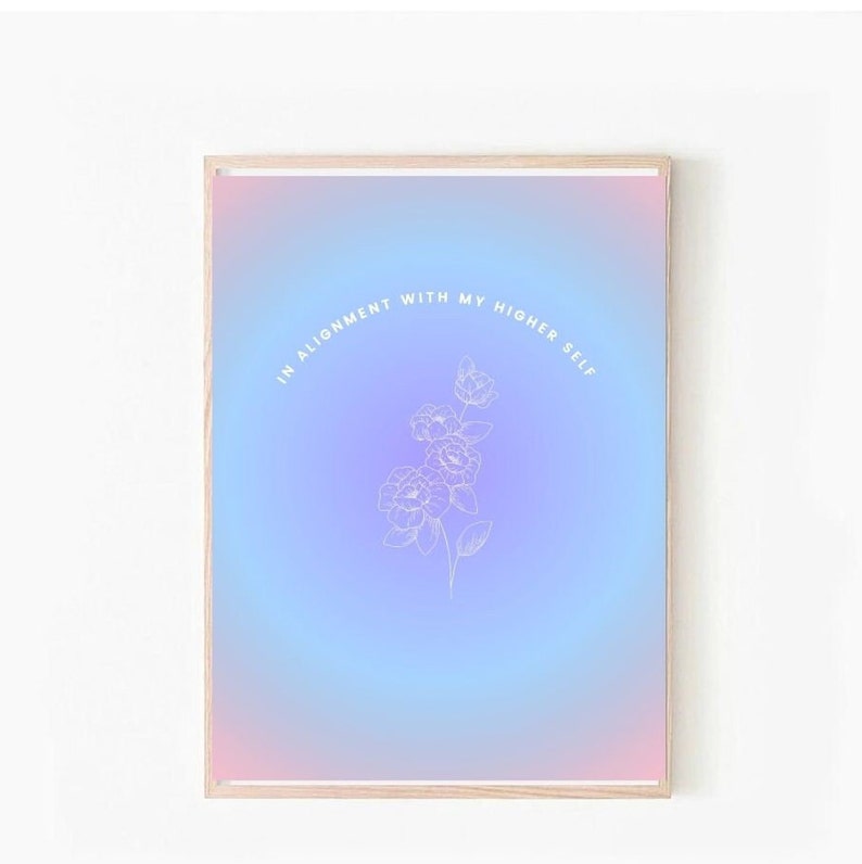 In Alignment Positive Affirmation Poster, Aura Energy Spiritual ...