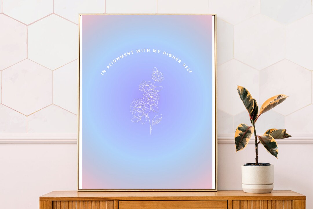 In Alignment Positive Affirmation Poster, Aura Energy Spiritual ...