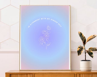 Positive Daily Affirmation Aura Poster, Aura Energy Spiritual Gradient ...