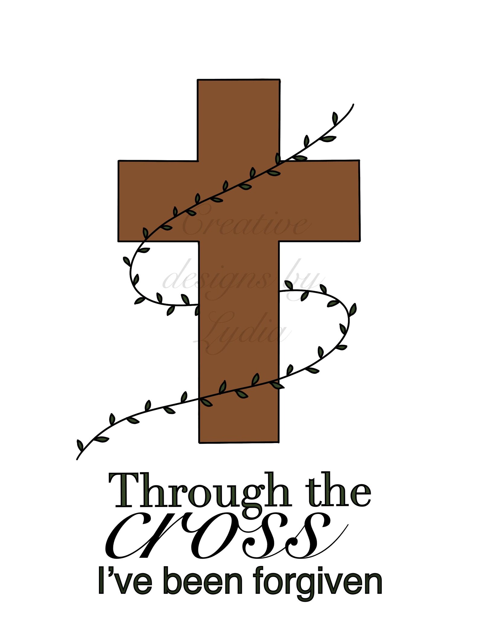 Through the Cross I’ve Been Forgiven PNG Jpeg PDF Digital Printable ...