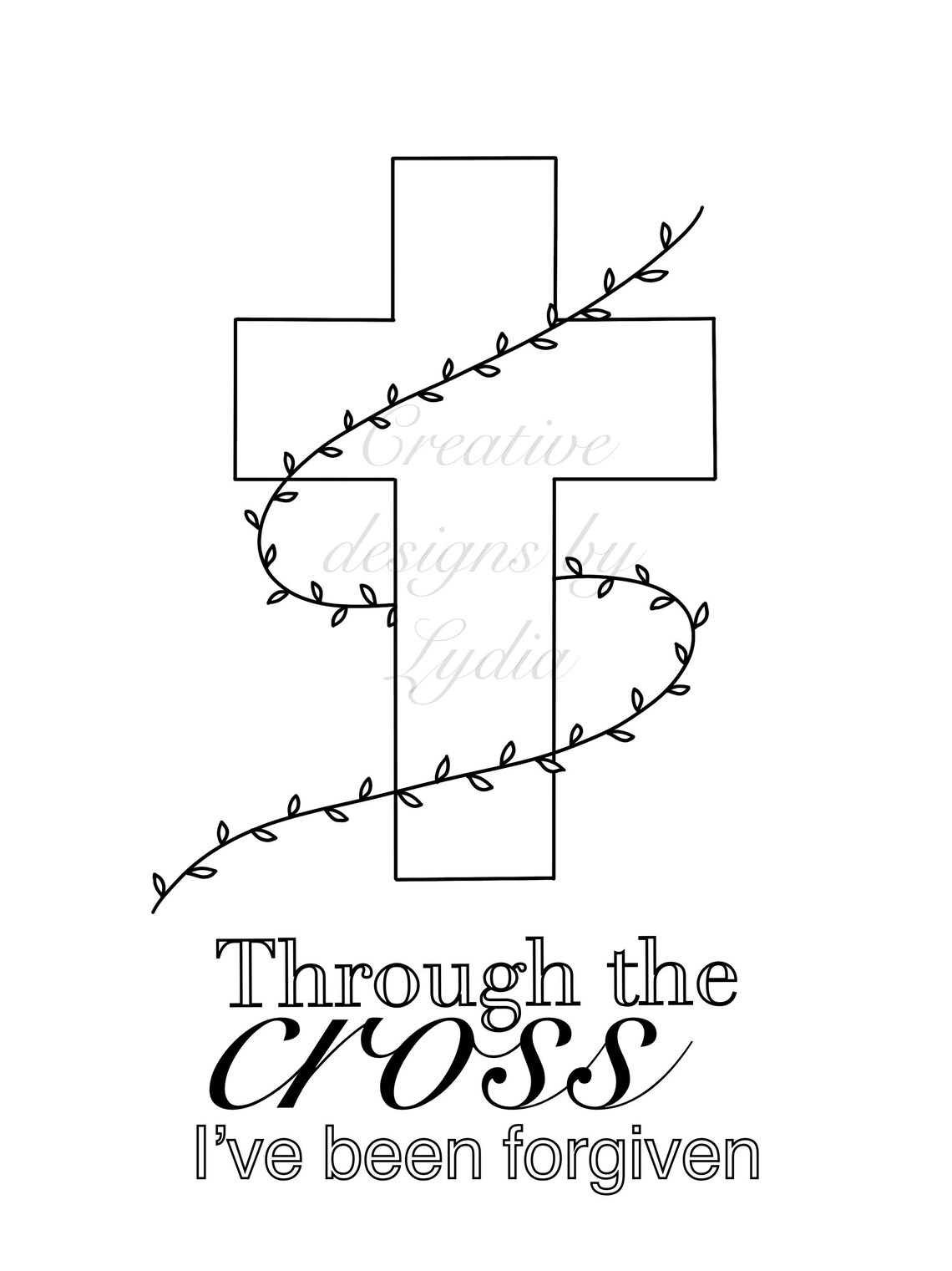 Through the Cross I’ve Been Forgiven PNG Jpeg PDF Digital Printable ...