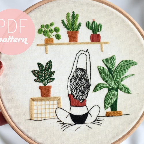 Plant Embroidery Pattern for Beginners PDF Download - Etsy