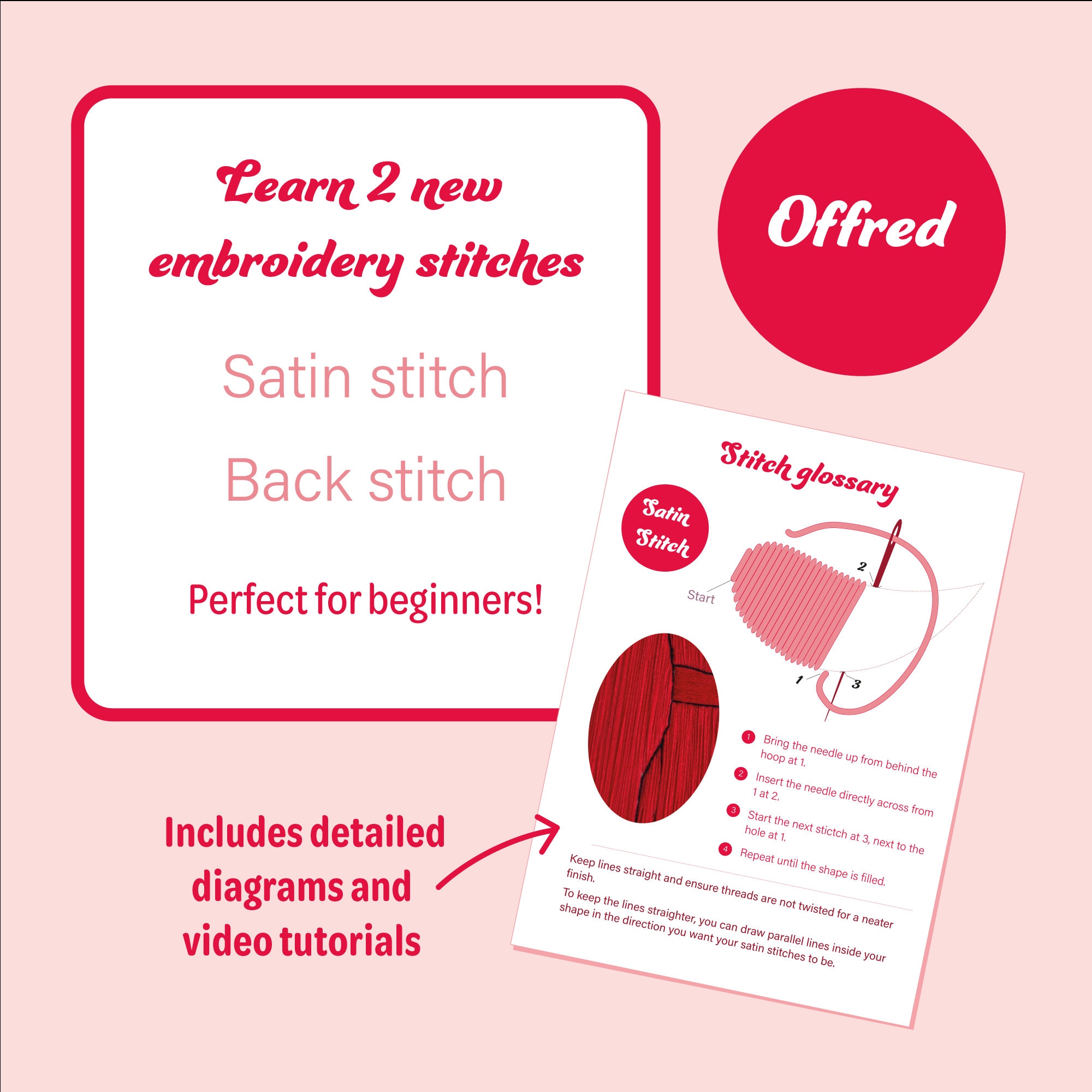 Embroidery Pattern PDF Handmaid’s Tale Offred-modern Beginner Feminist ...