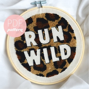 Run Wild Embroidery Pattern PDF Download-contemporary Modern Beginner ...