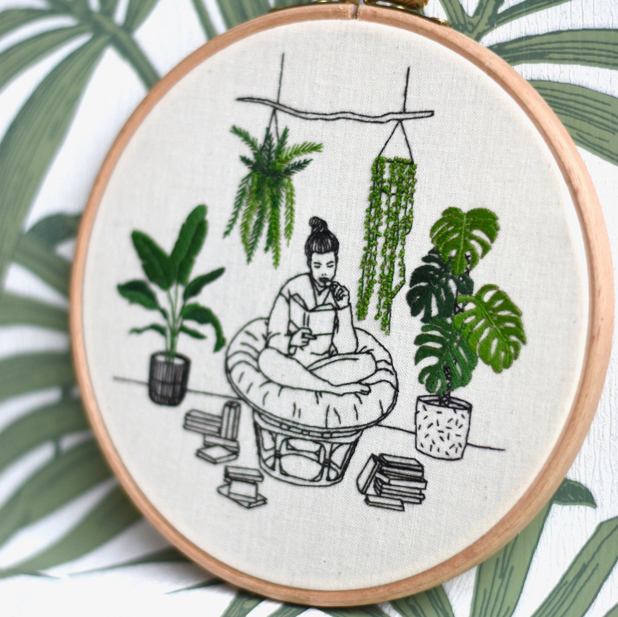 Bookworm Embroidery Pattern Pdf-contemporary Modern Beginner - Etsy