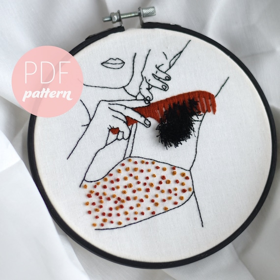 Good Hair Day Embroidery Pattern PDF Feminist Armpit Hair - Etsy