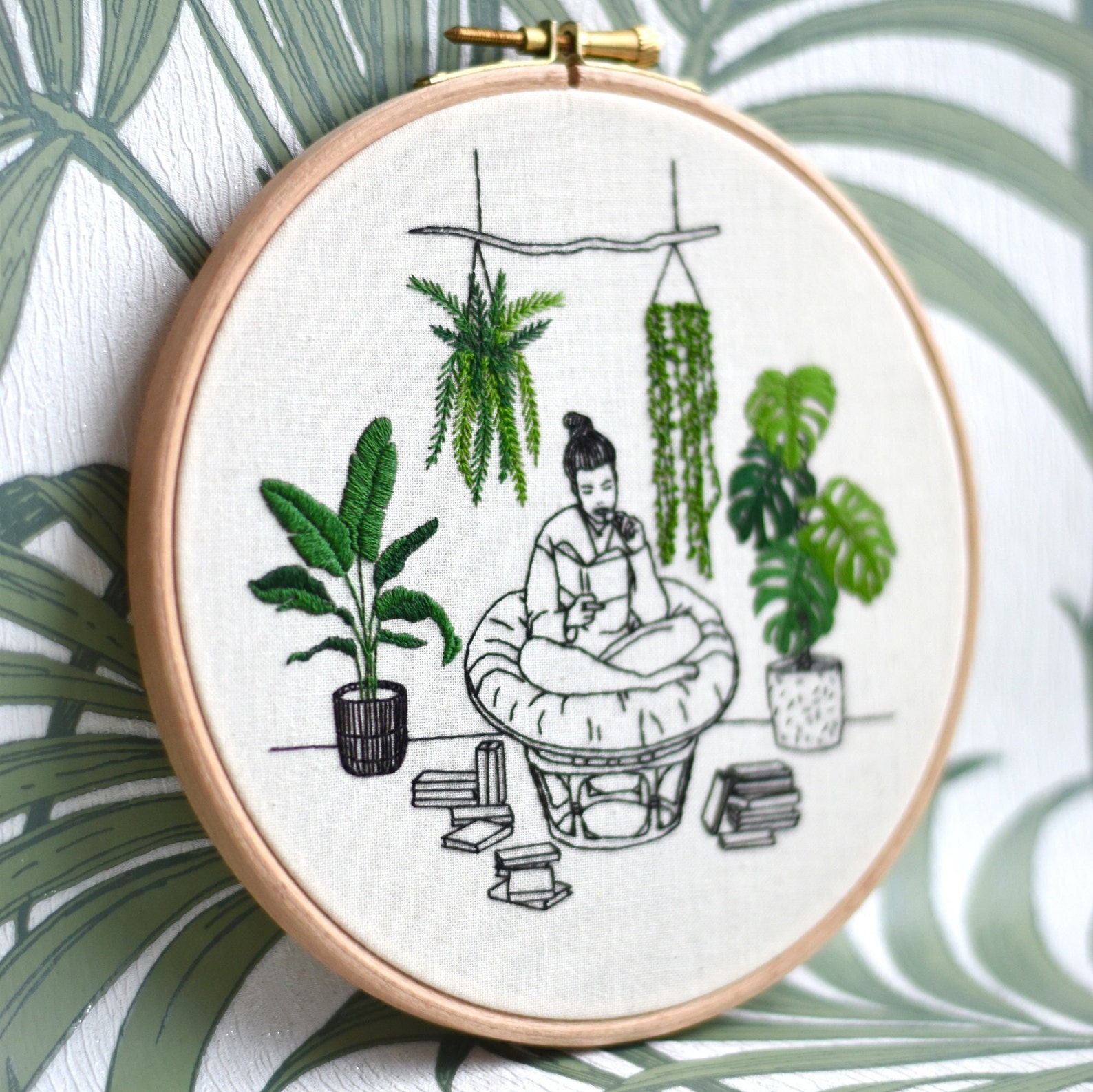 Bookworm Embroidery Pattern Pdf-contemporary Modern Beginner - Etsy
