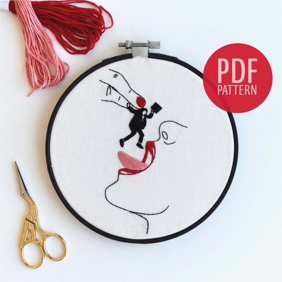 Man-eater Embroidery Pattern PDF Feminist Hand Embroidery | Etsy