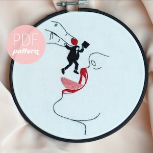 Man-eater Embroidery Pattern PDF - Feminist Beginner Modern Hand ...