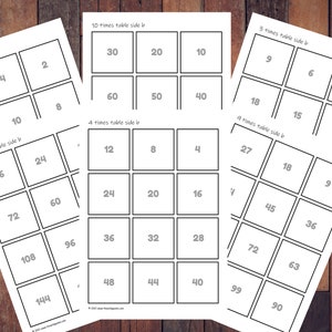 Printable Multiplication Flashcards 1-12 Homeschool | Etsy