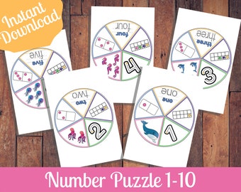 Number 1 to 10 Count and Match Montessori Toddler Math Activity ...