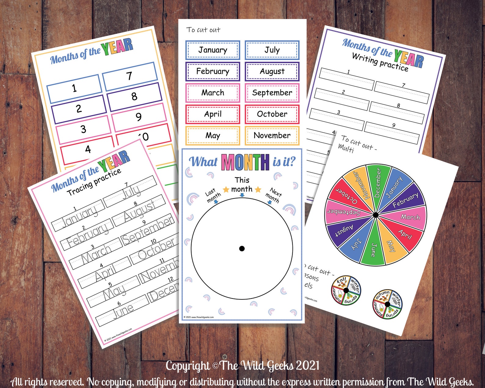 Months of the Year Activity Pack Learning Months Order Kids Calendar ...
