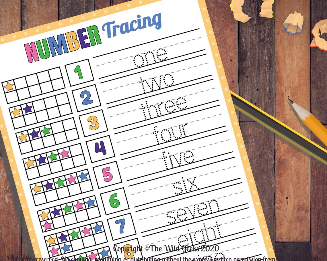 Number Tracing Practice 1-10 Number Matching Activity Preschool Math ...