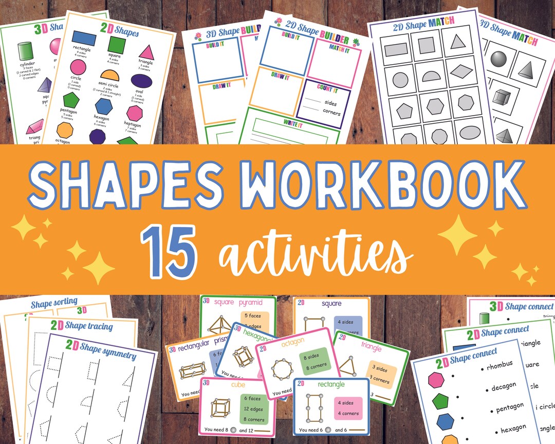 2D & 3D Shapes Workbook Homeschool Learning Activity - Etsy
