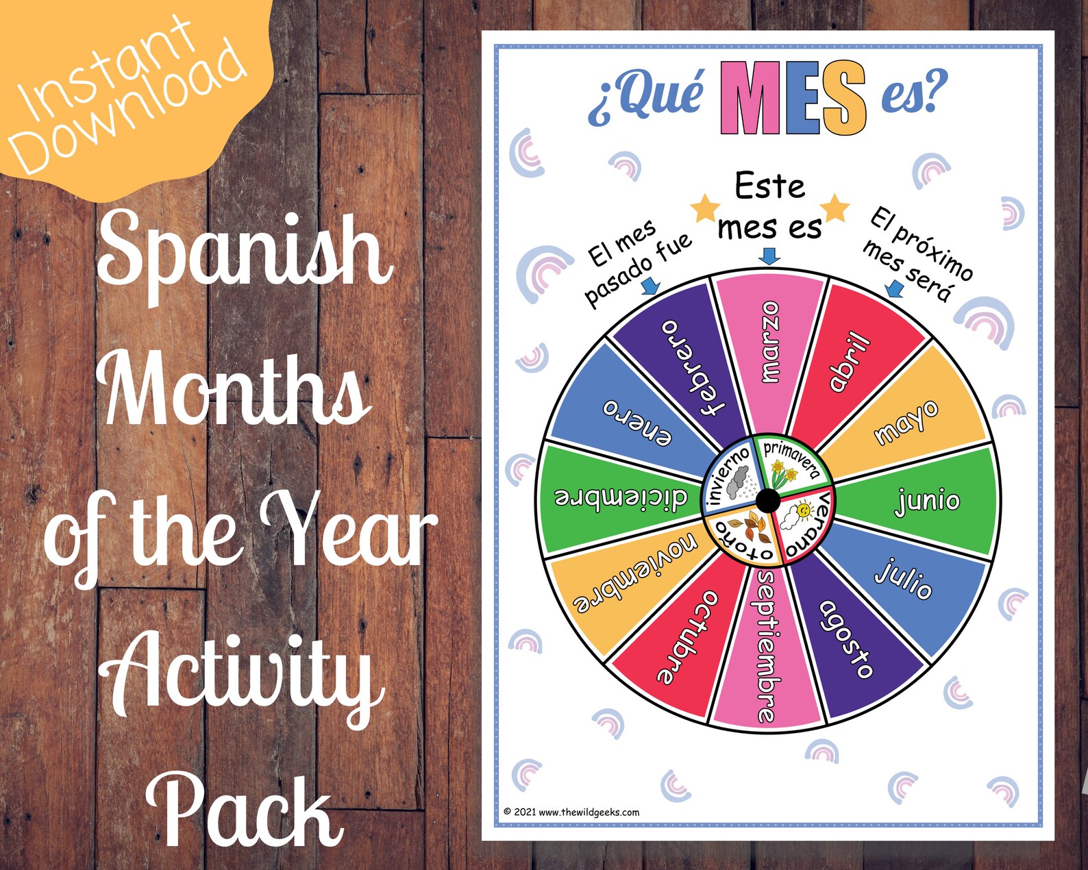 Spanish Months Of The Year Printable Homeschool Activity Etsy Spanish Months Of The Year Printable Homeschool Activity Etsy