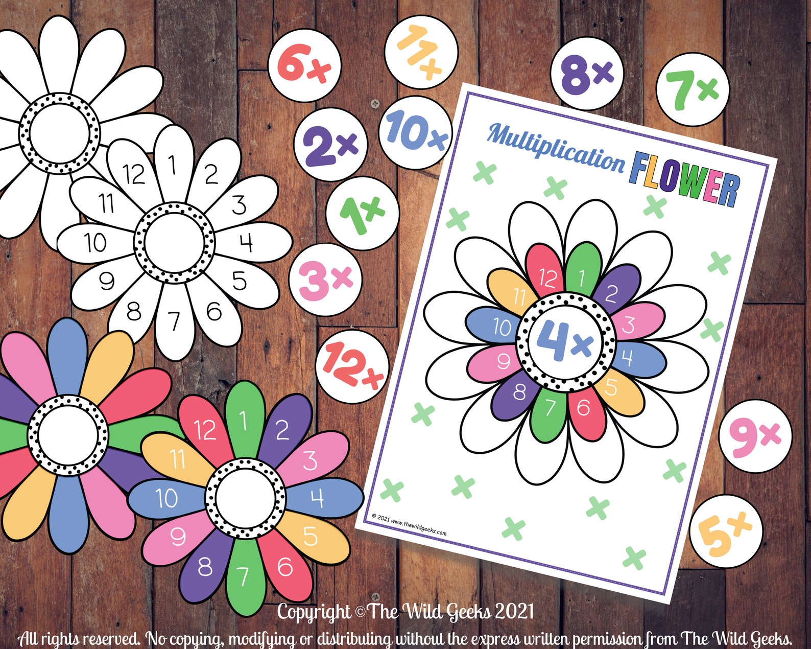 Montessori Multiplication Flower Homeschool Math Printable - Etsy España