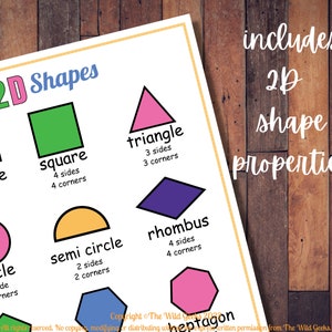 2D & 3D Shapes Posters, Homeschool Learning Activity, Classroom ...