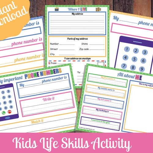 Life Skills Practice Printable Address Activity Phone - Etsy